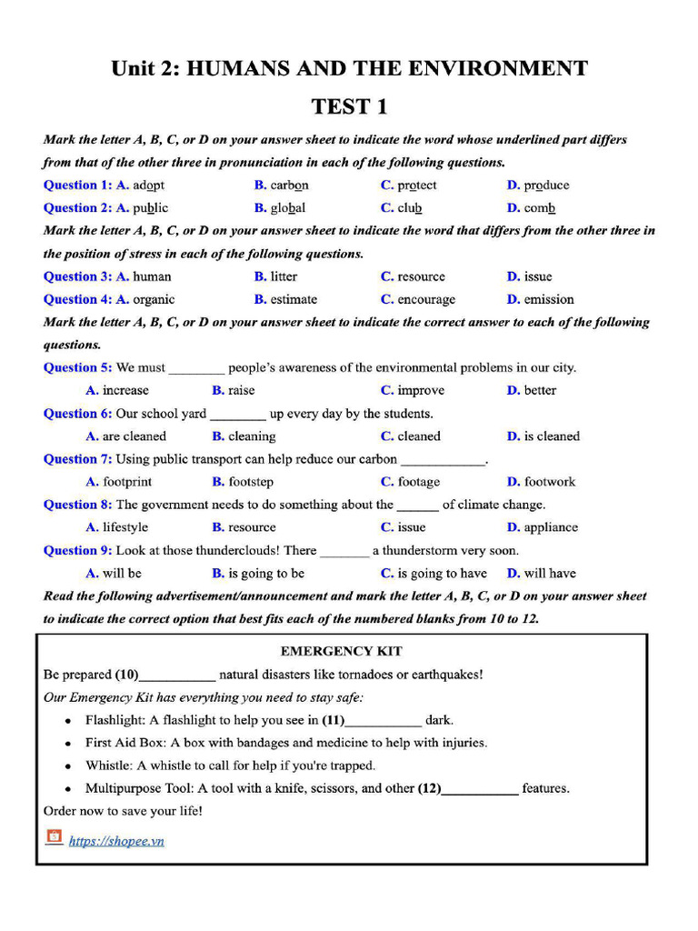Unit 2 - Test 1 | PDF