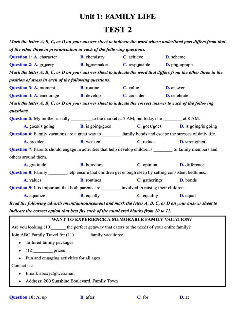 Unit 1 - Test 2 | PDF