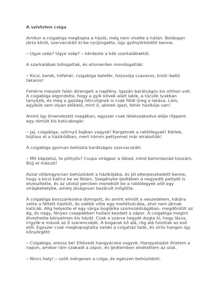 A Szívtelen Csiga | PDF