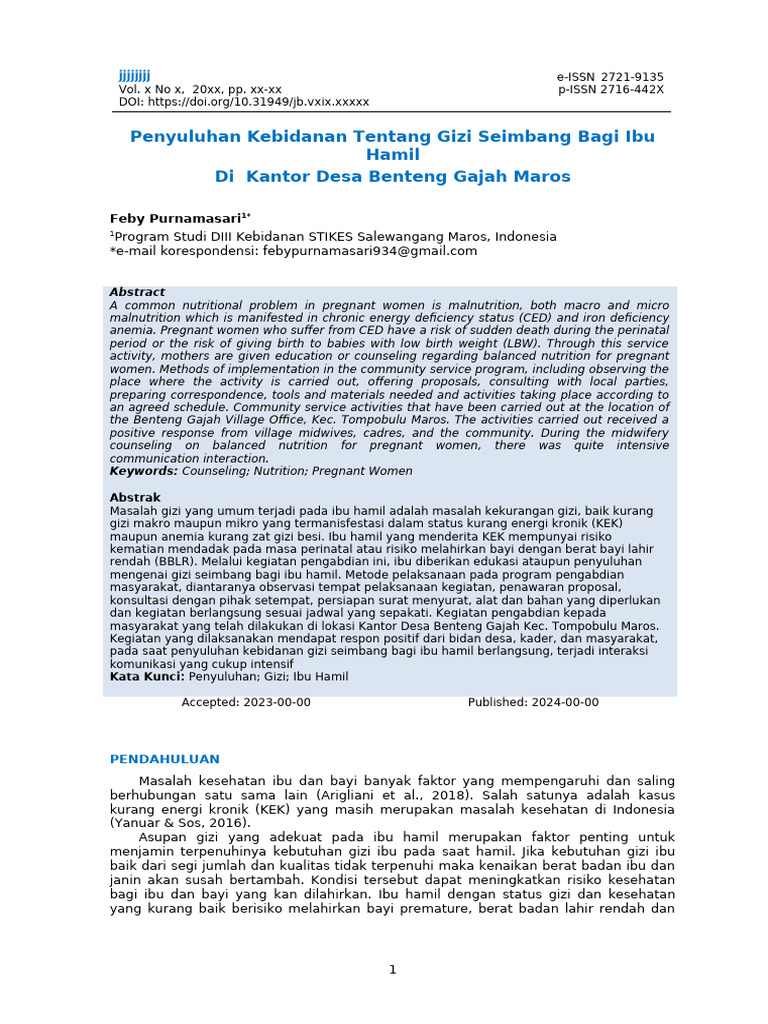 template jurnal pengabdian masyarakat feby | PDF