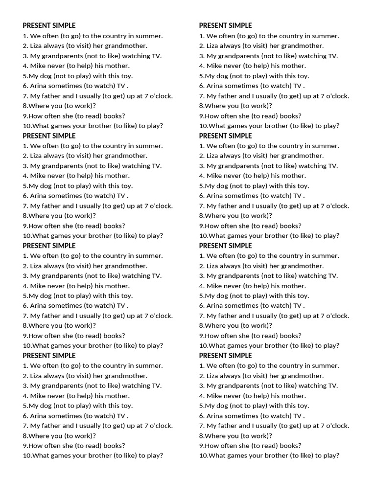 PRESENT SIMPLE | PDF