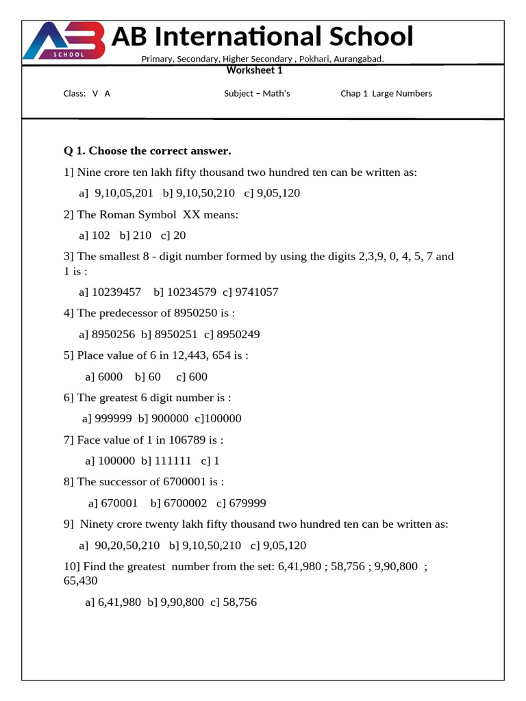 Chap 1 Large Numbers | PDF