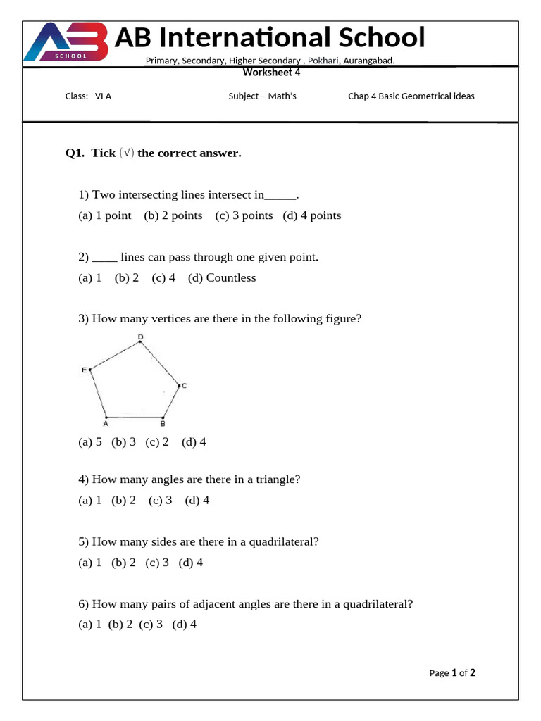 Chap 4 Basic Geometrical ideas | PDF