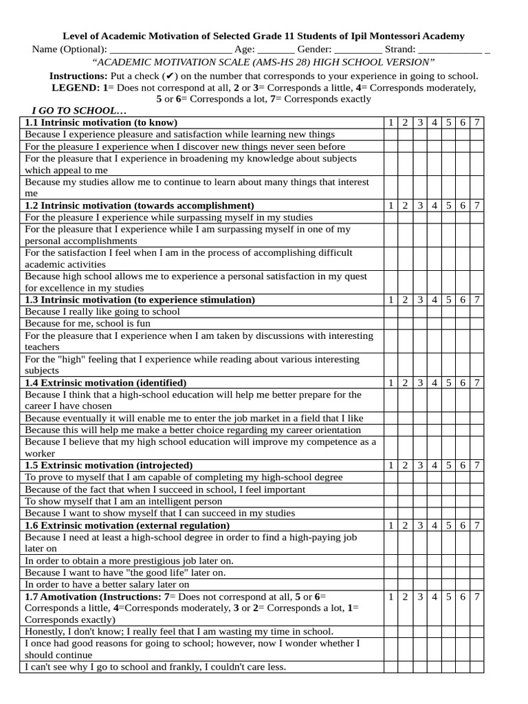 Research Instrument | PDF