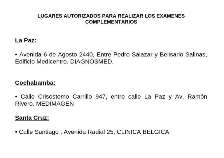 Examenes Complementarios Corregido | PDF