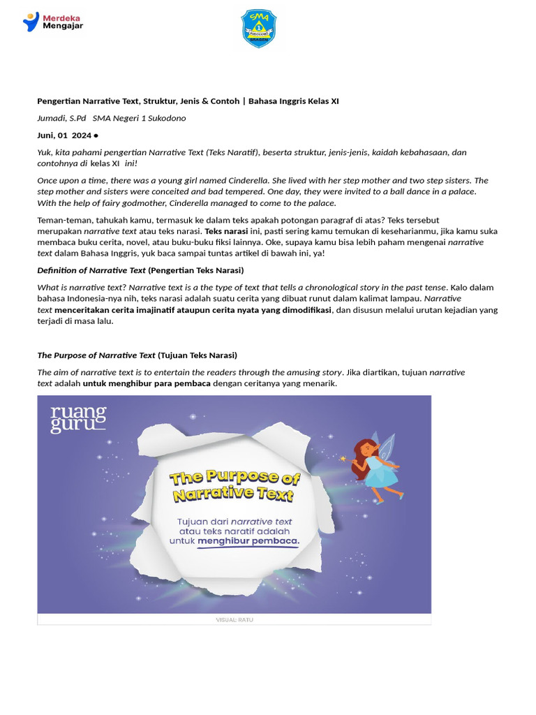 Pengertian Narrative Text | PDF