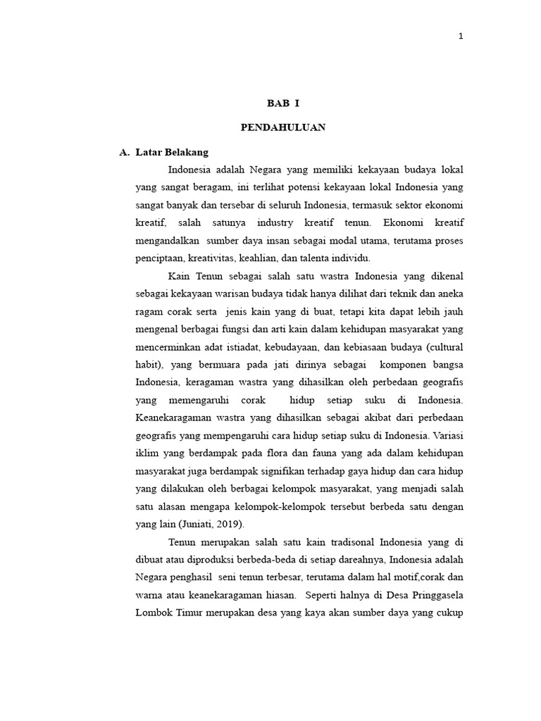 Proposal Kain Tenun Gedogan 11 | PDF