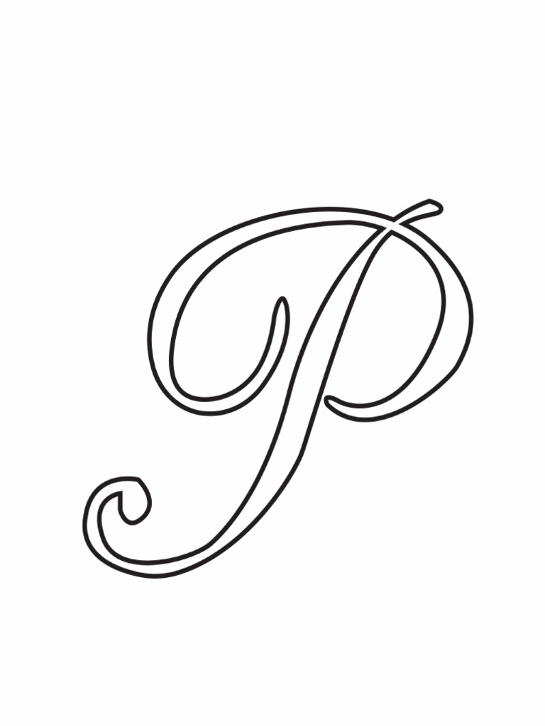 Free Printable Uppercase Calligraphy Letters Calligraphy Letter P | PDF