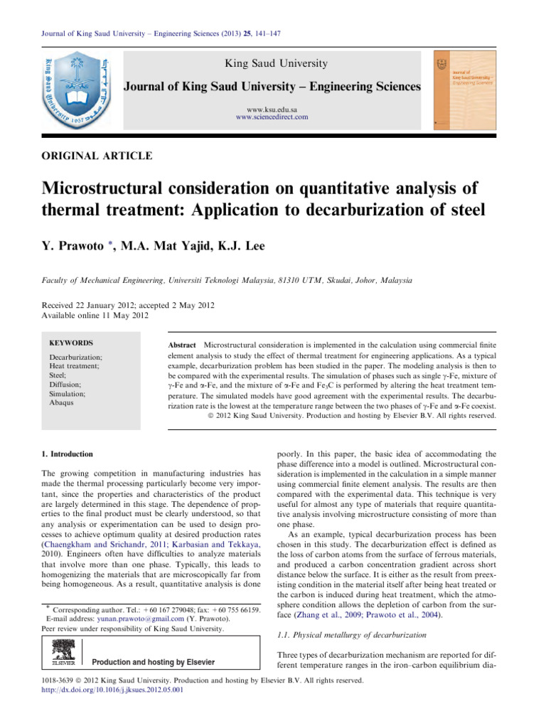 Microstructural Consideration On Quantitative An - 2013 - Journal of King Saud U | PDF