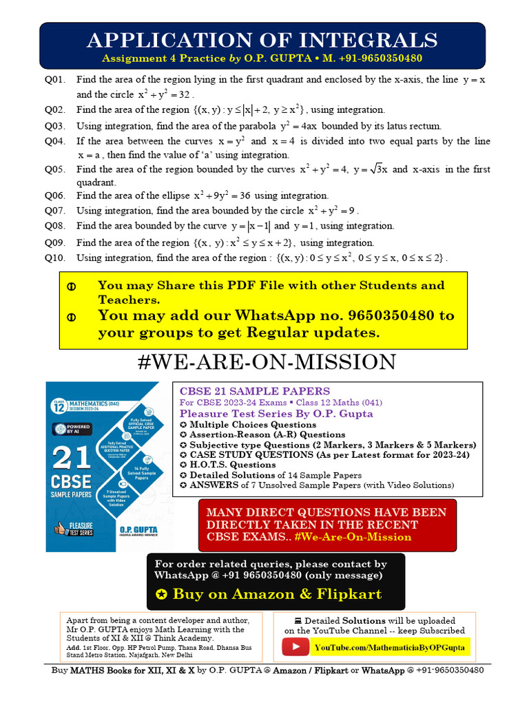 A4P-Application of Integrals | PDF