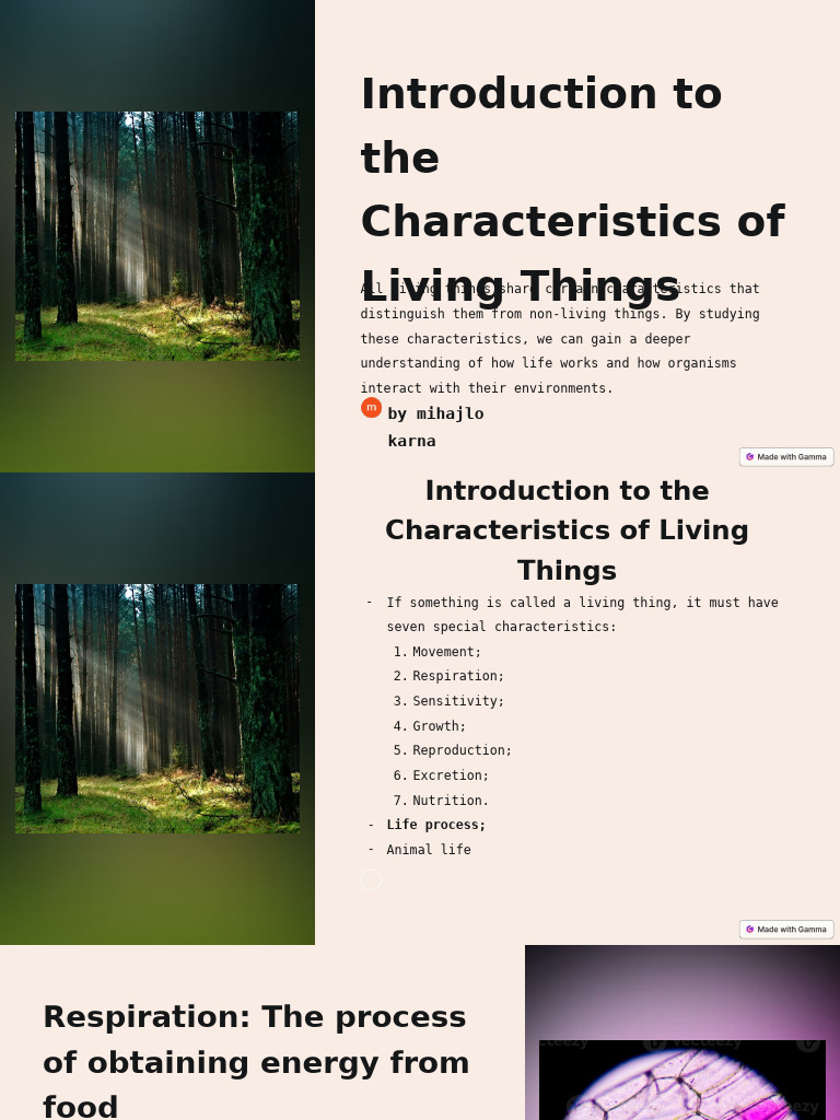 The Characteristics of Living Things | PDF