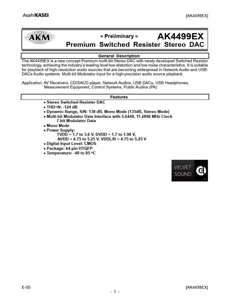 Ak4499exeq en Productbrief | PDF