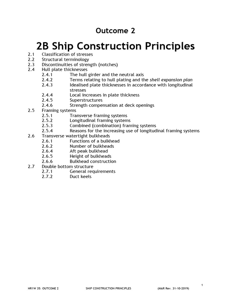 2B Ship Construction Principles | PDF