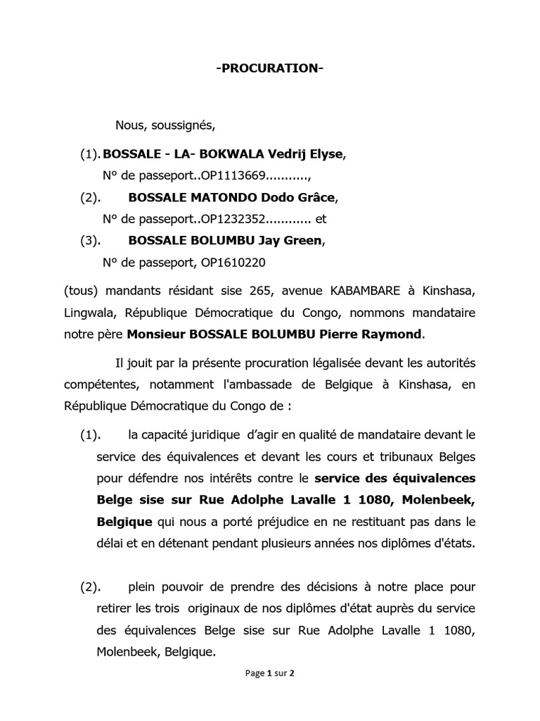 Procuration Commune | PDF