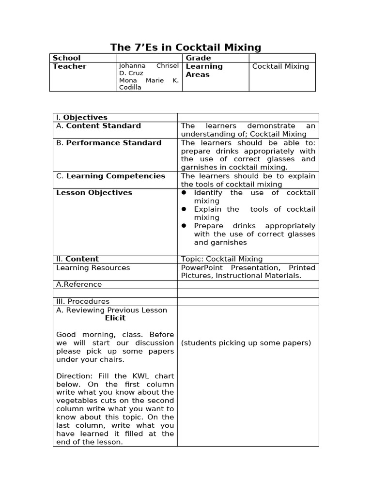7'ES Lesson Plan - 102632 | PDF