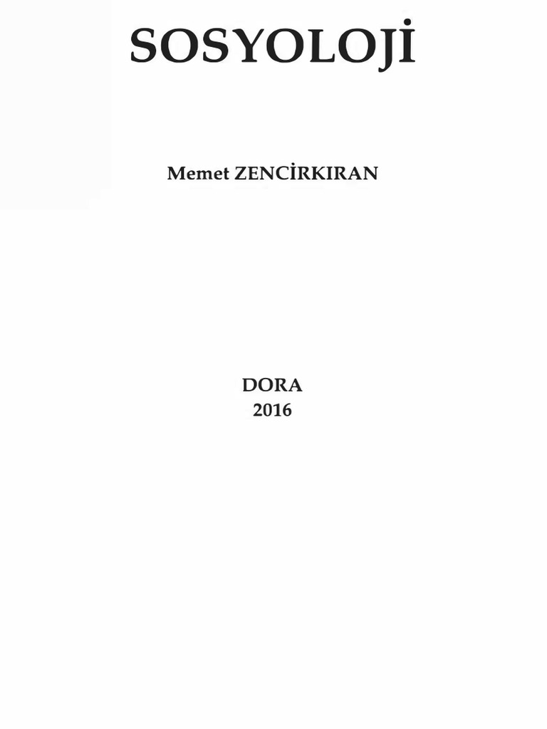 Memet Zencirkıran - Sosyoloji | PDF