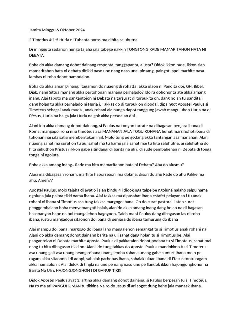 Jamita Minggu 6 Oktober 2024 | PDF