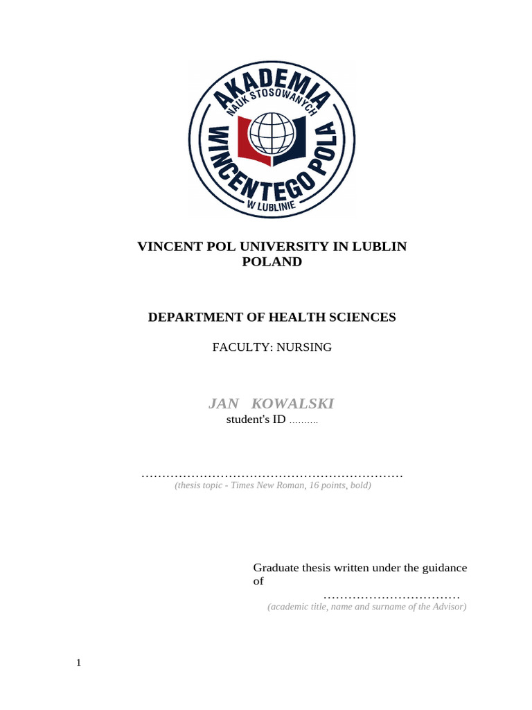 Diploma Thesis Template Ak - NSWP | PDF