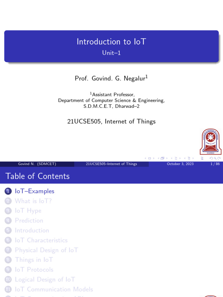 Unit-1 Introduction To IoT | PDF