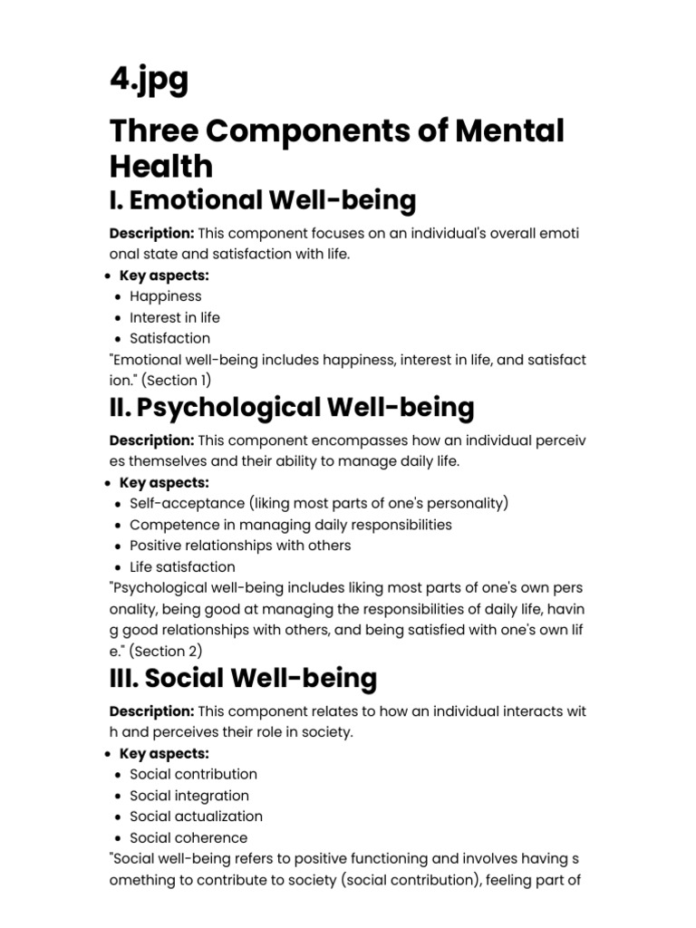 4.jpg Three Components of Mental Health: I. Emotional Well-Being | PDF