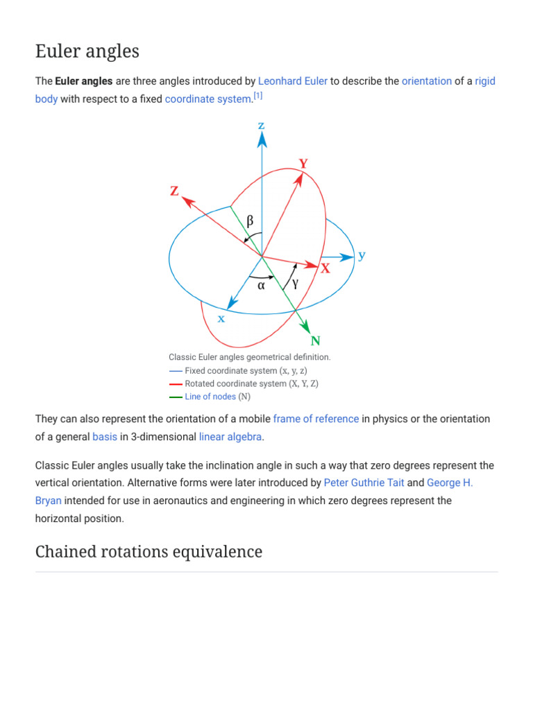 Euler Angles - Wikipedia | PDF