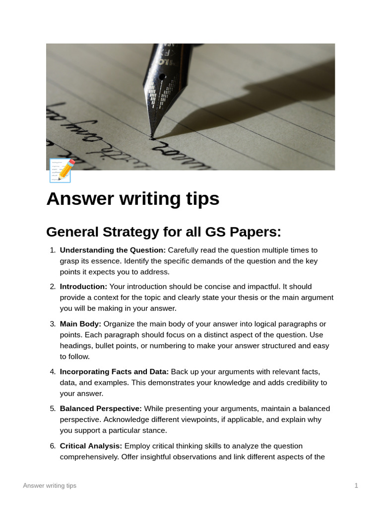 Answerwriting Tips Yltcv0 | PDF | Sustainability | Sustainable Development