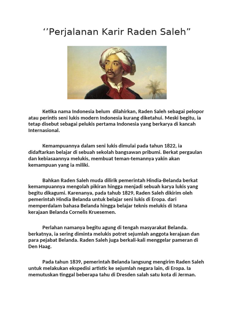Perjalanan Karir Raden Saleh | PDF
