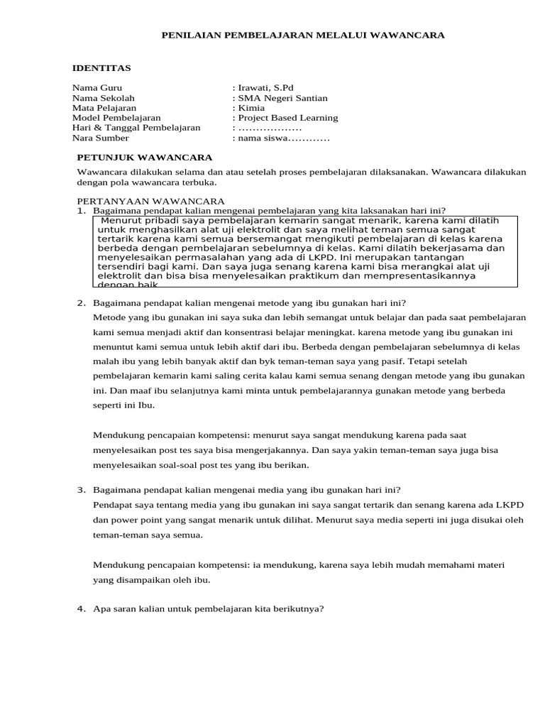 Format Wawancara | PDF