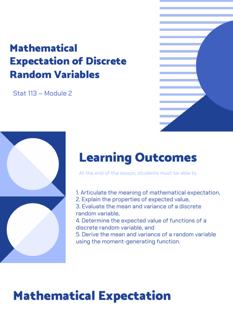 Stat 113 Mathematical Expectation and MGF AY 2024-2025 Part 1 | PDF