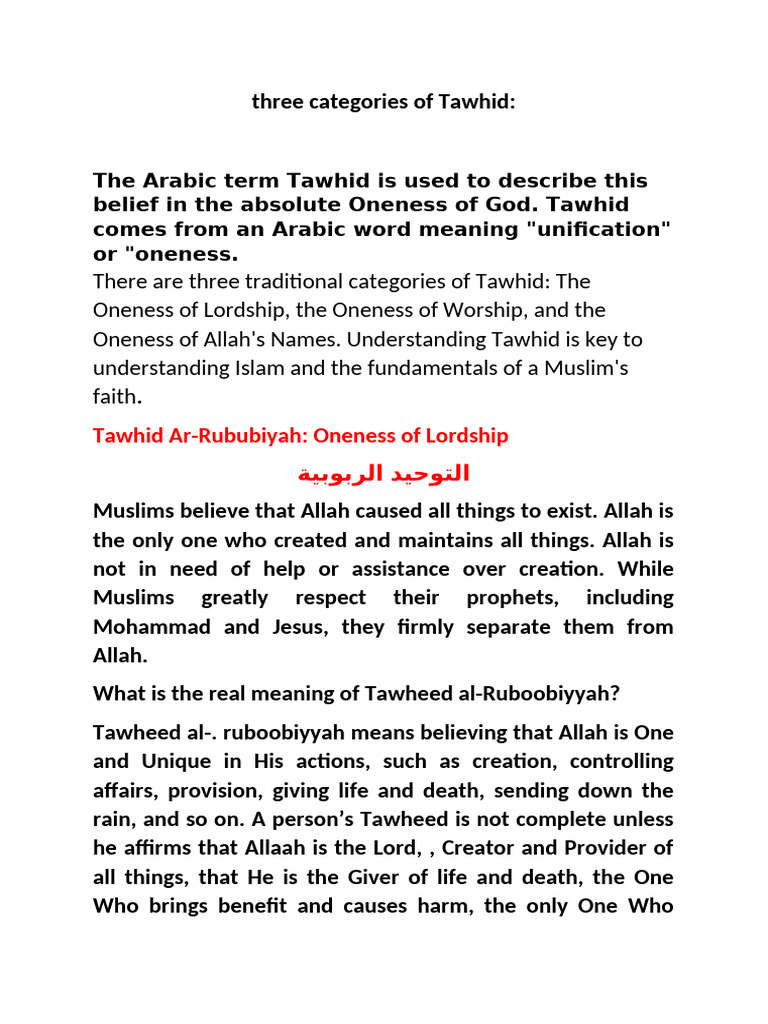 Tawheed | PDF