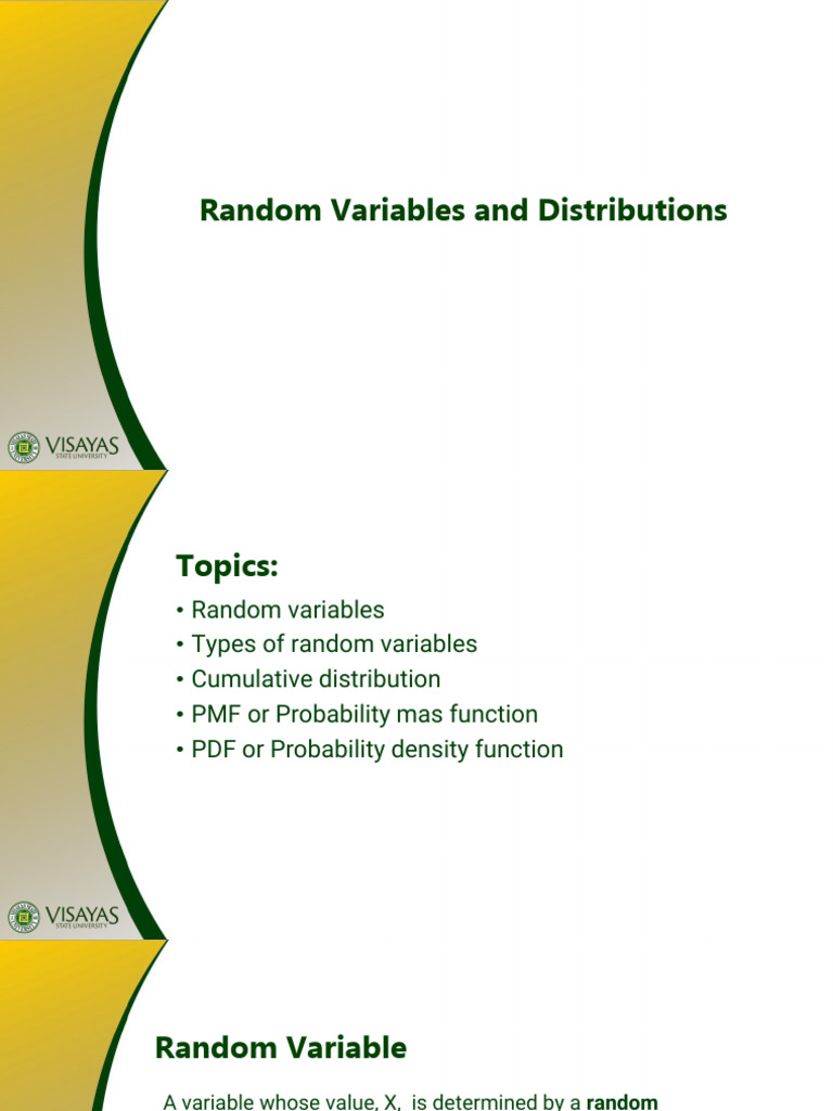 Random Variables and Their Distributions | PDF