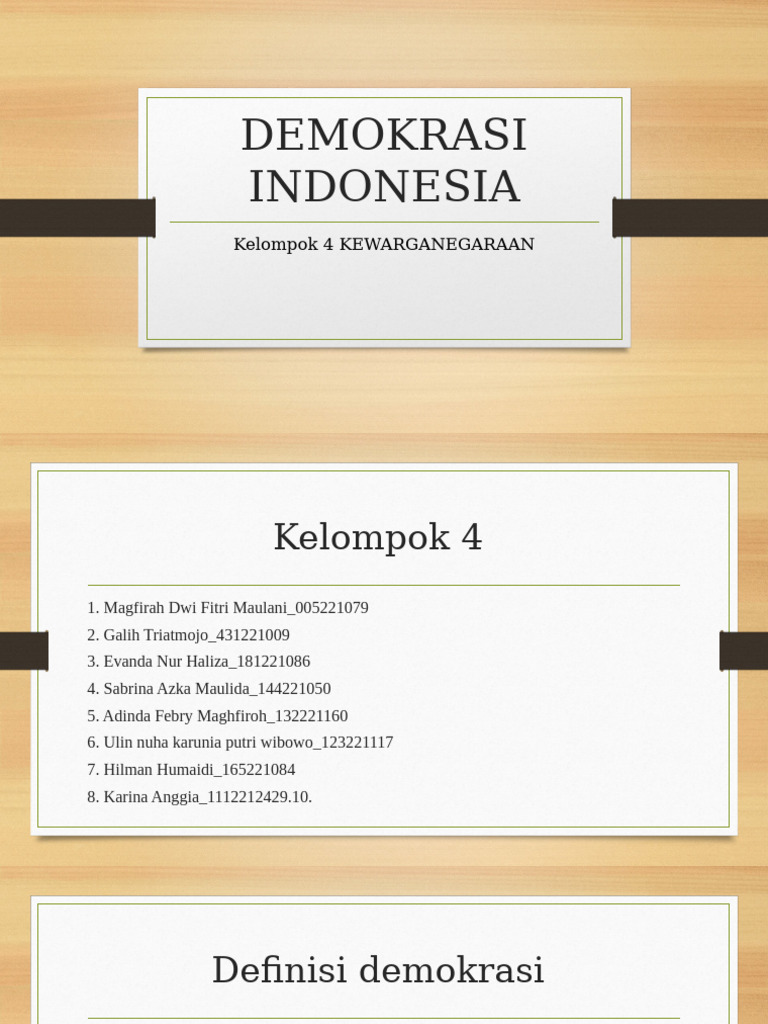 Demokrasi Indonesia KLP 4 | PDF