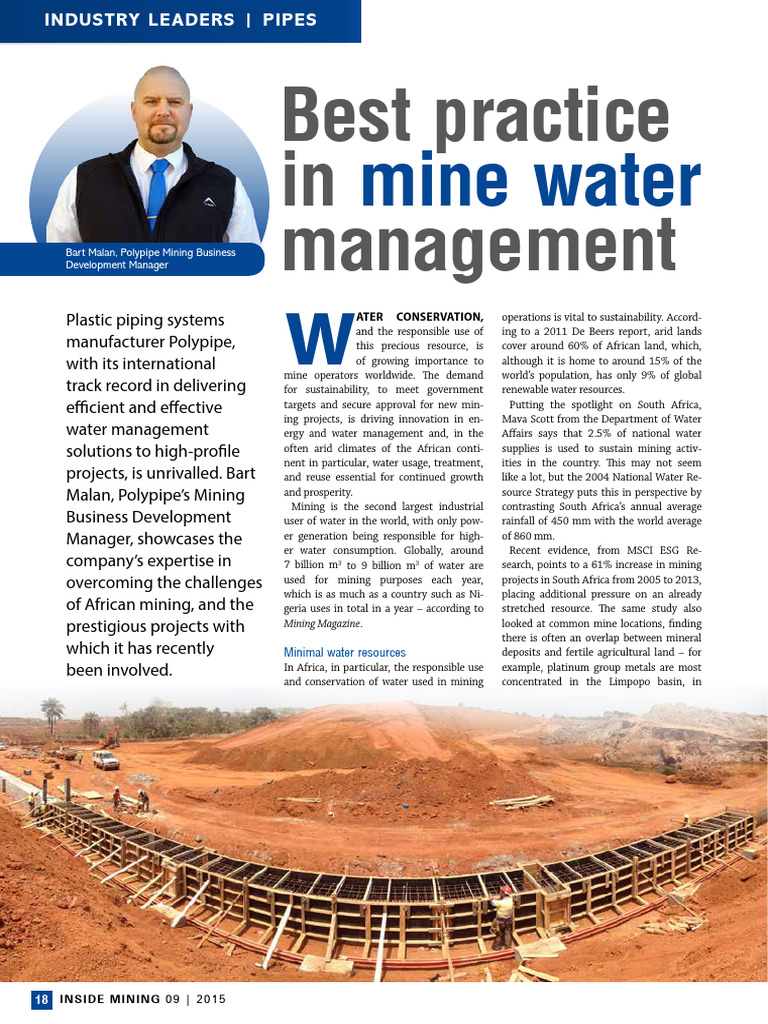 Malan 2015 Best Practice in Mine Water Management Leaders Pipes | PDF