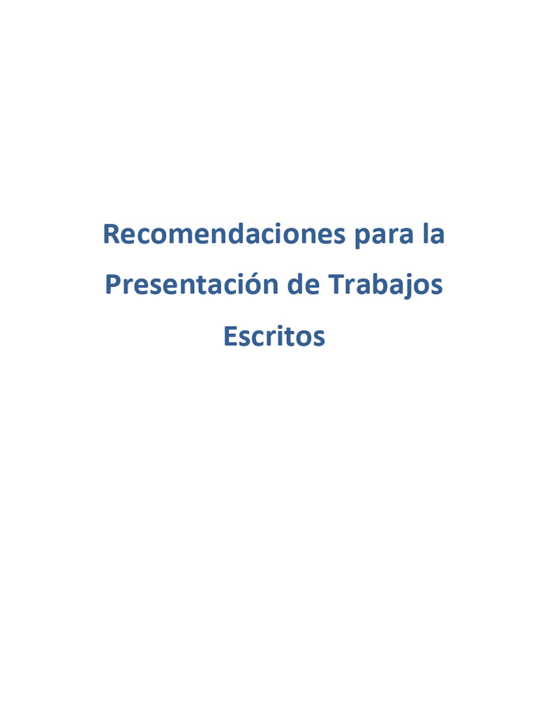 Normas Presentacion Trabajos | PDF
