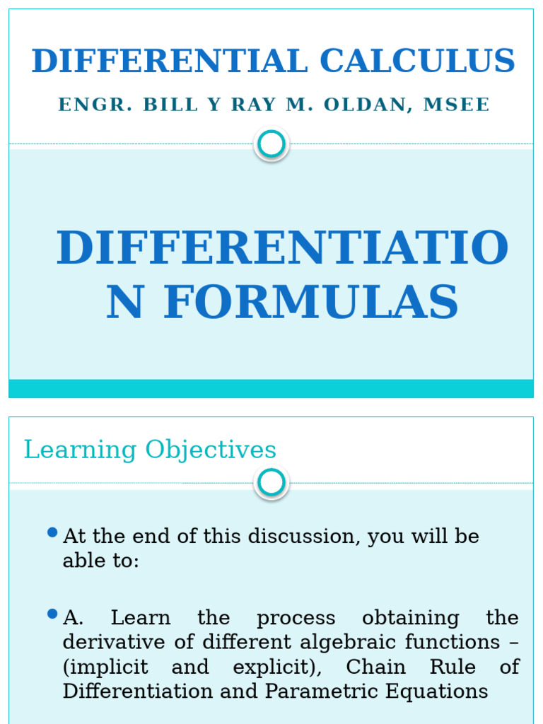 Differentiation of Algebric Functions | PDF
