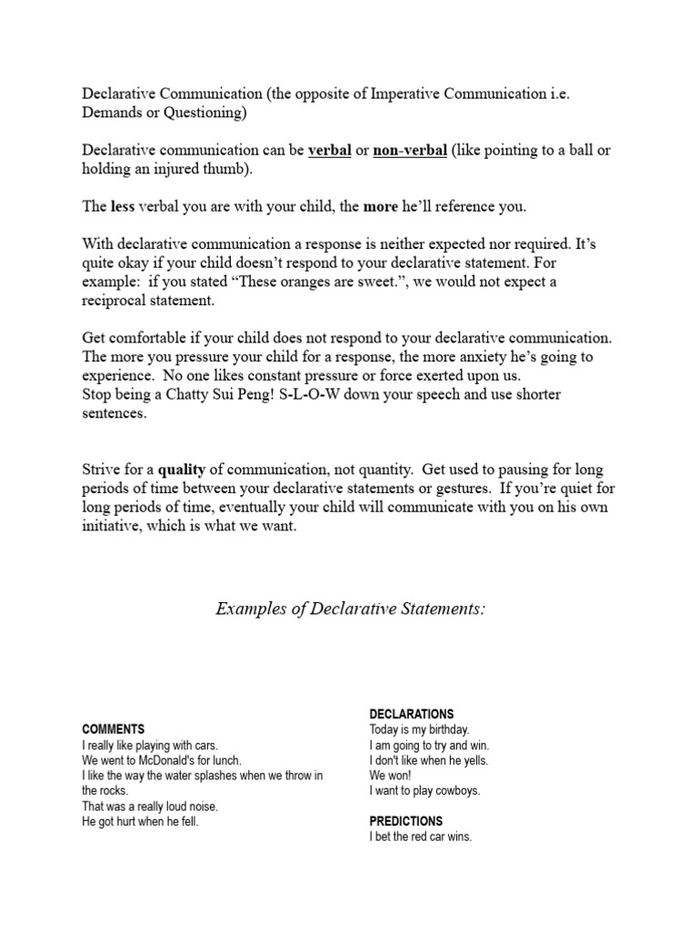 Declarative-Communication-children-autism- | PDF