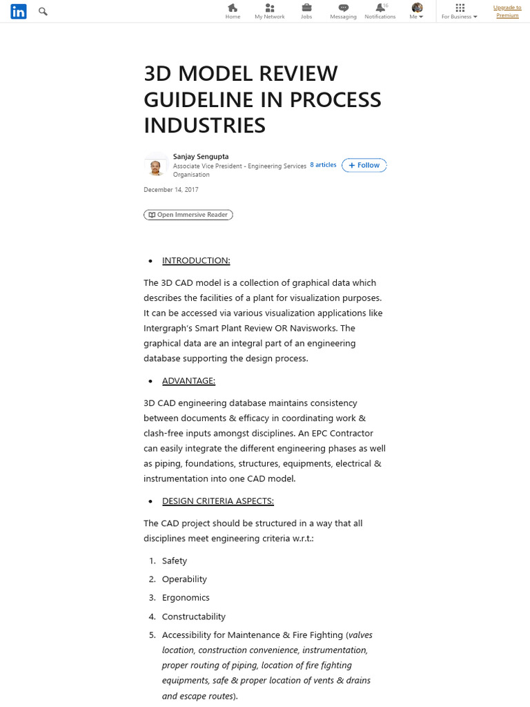 3D MODEL REVIEW GUIDELINE IN PROCESS INDUSTRIES - LinkedIn | PDF ...