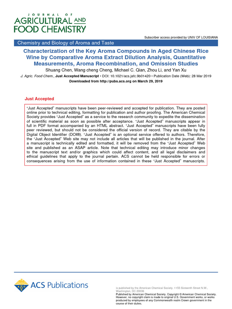 Characterization of the Key Aroma Compou | PDF
