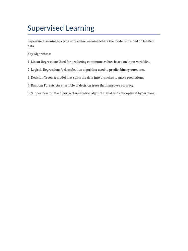 Supervised Learning | PDF