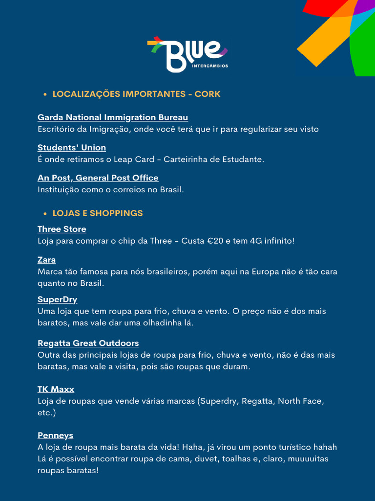 Localizações Importantes - CORK | PDF