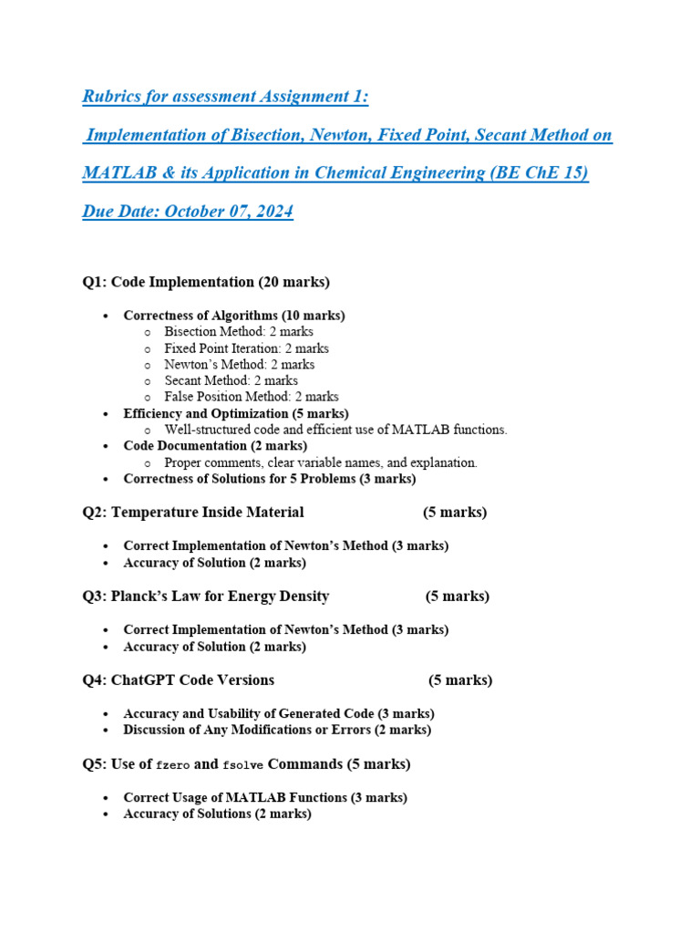 Assesment Rubrics A1 | PDF