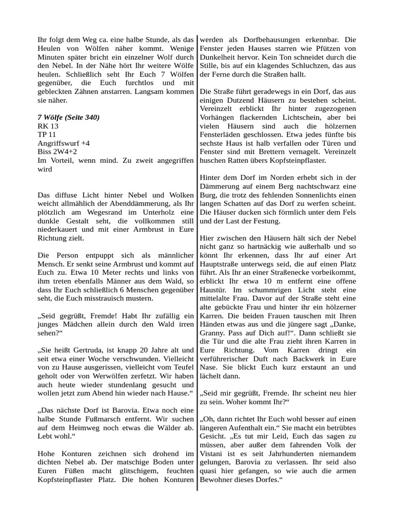 Fluch Des Strahd - Session 1 | PDF