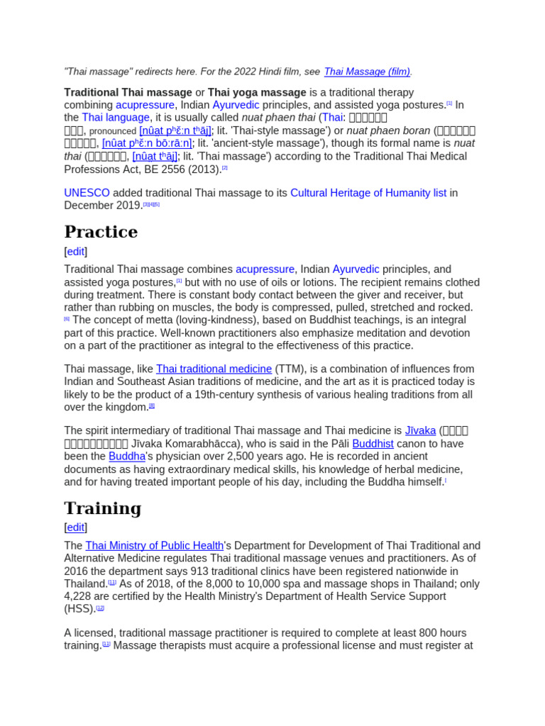 Thai massage | PDF