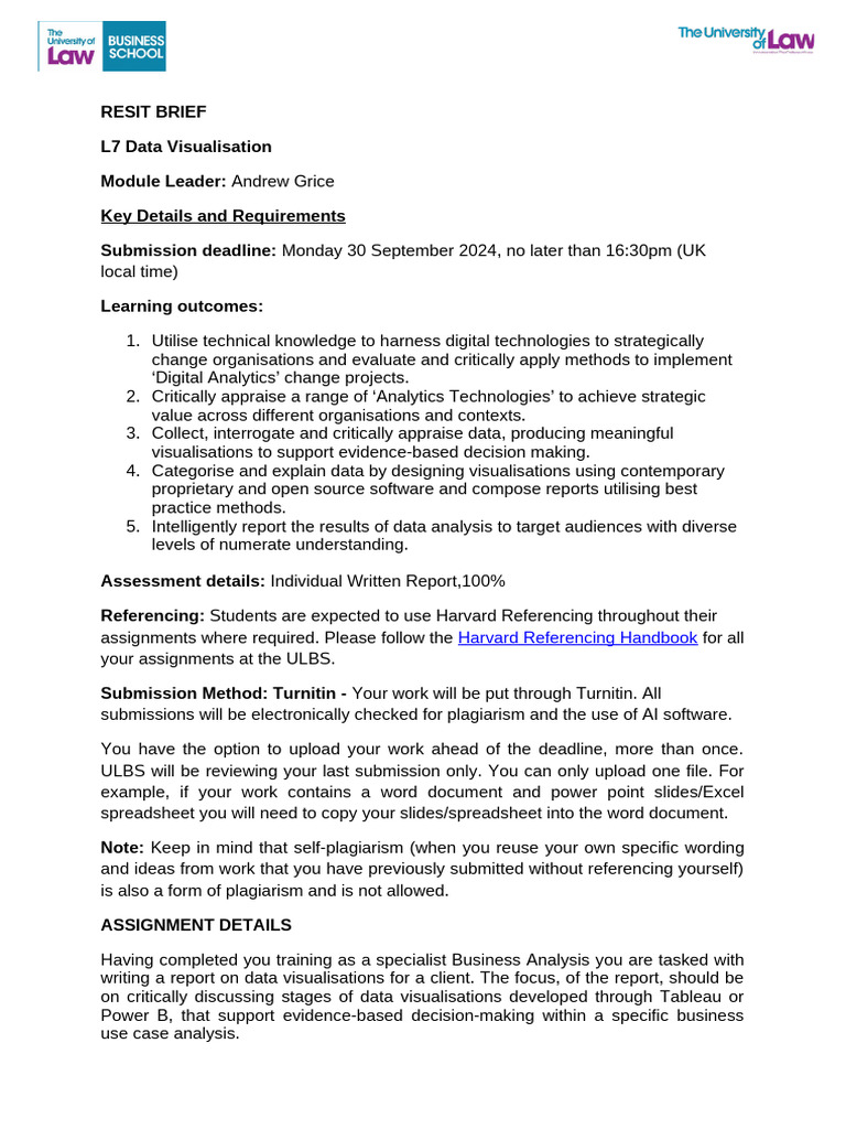 Resit Assessment Brief Data Visualisation Pdf 