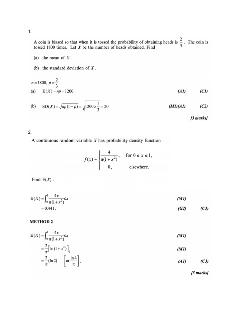 SOLUTIONS Stats and Prob Past IB Questions HL2 | PDF | Technology & Engineering