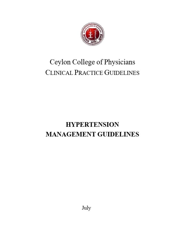 Guidelines CCP Hypertension Guideline 2016 | PDF