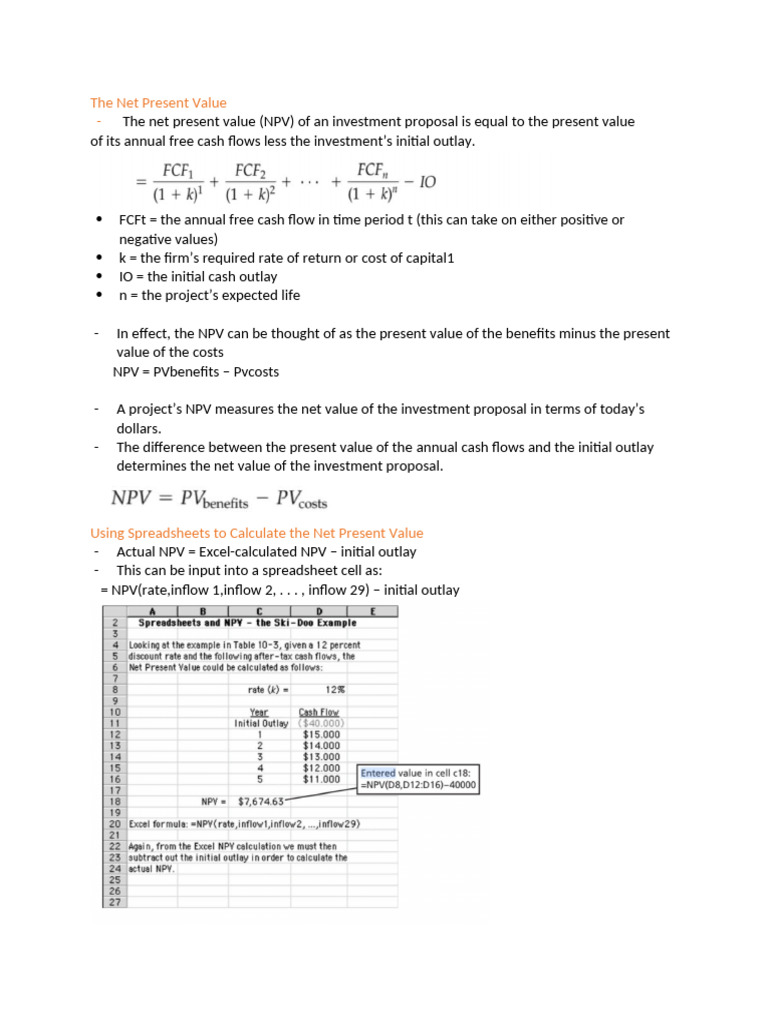 The-Net-Present-Value | PDF