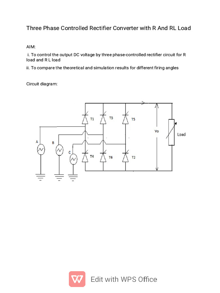Three Phase Fully Controlled Bridge Converter With, RL Load | PDF