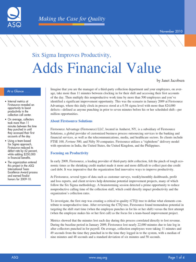 Improve Productivity Financial Value | PDF