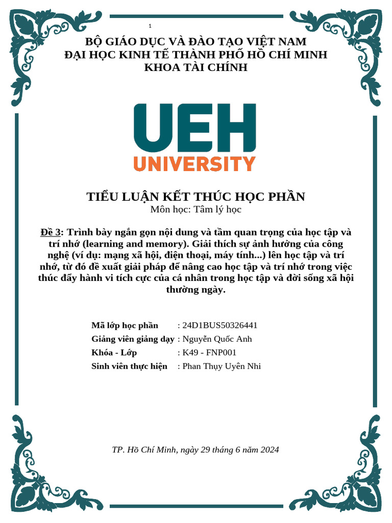 27 - Phan Thụy Uyên Nhi - Lớp TLH chiều thứ 4 | PDF